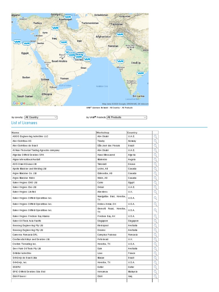 VAM Licensee Network | PDF | Companies Of The United States | Companies