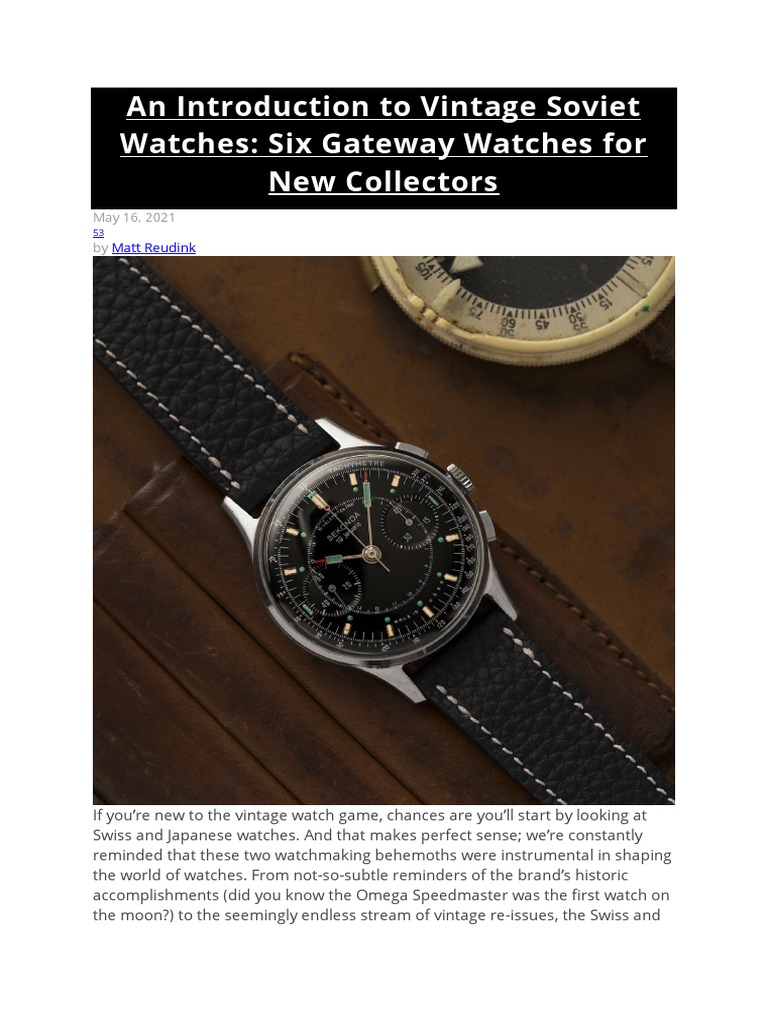 An Introduction To Vintage Soviet Watches-Scribd2021 | PDF | Watch ...