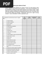 Food Choice Questionnaire Scoring Key | PDF | Foods | Nutrition