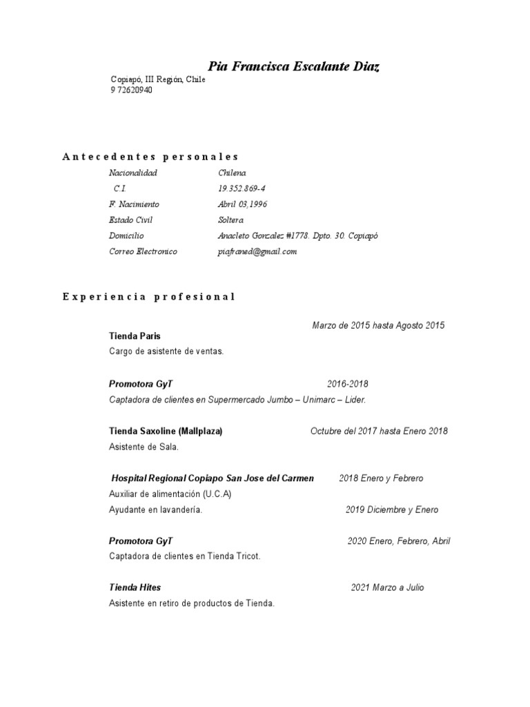 Curriculum Pia 2 | PDF