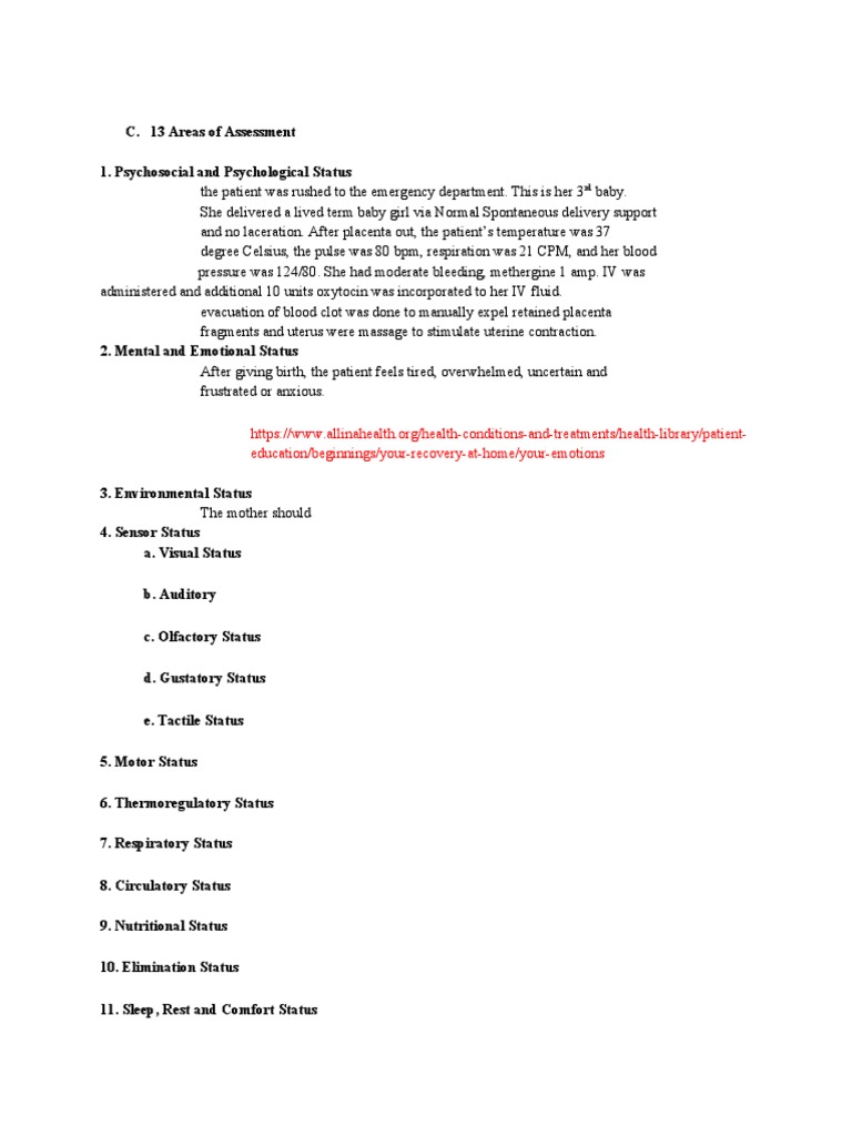 13 Areas of Assessment | PDF
