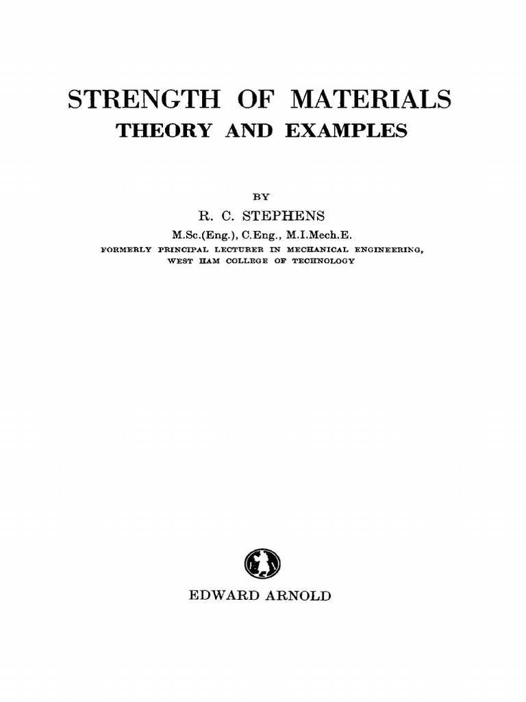 Strength of Materials: Theory and Examples | PDF | Stress (Mechanics ...