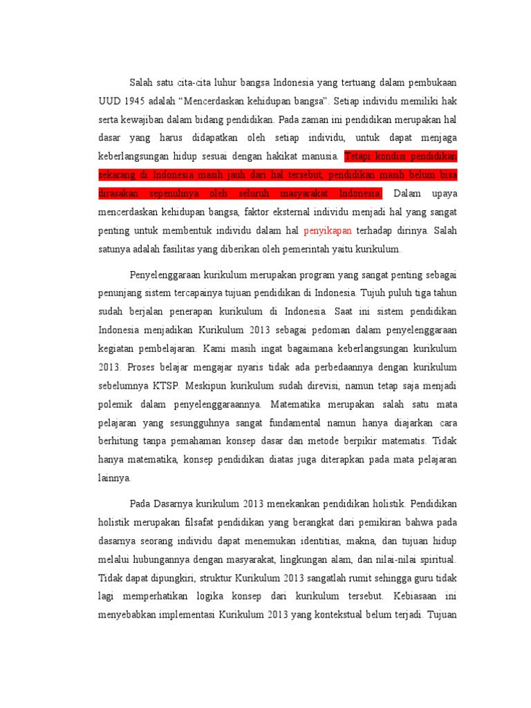 Essay Pendidikan | PDF