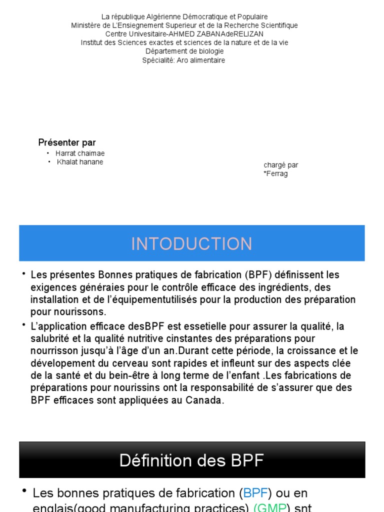 Les Bonnes Pratiques de Fabrication | PDF