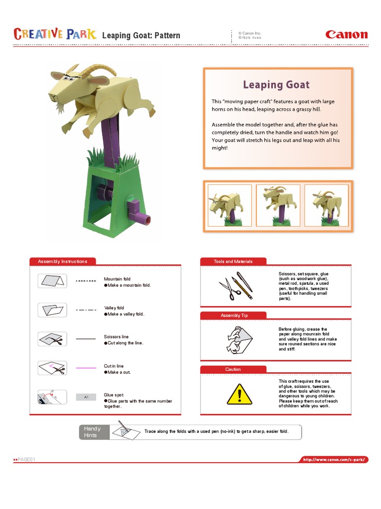 Leaping Goat: Pattern: Assembly Instructions | PDF | Adhesive ...