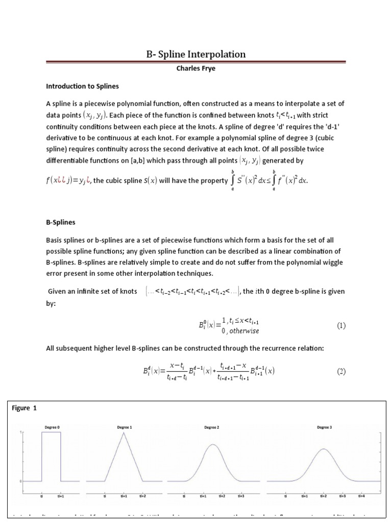 An Introduction to B-Spline Interpolation Using Piecewise Polynomial Functions | PDF | Spline ...