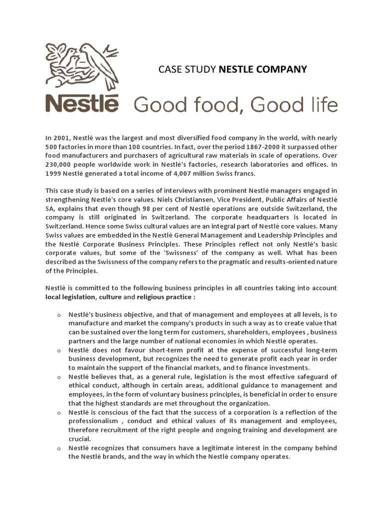 Nestlé Case Study | PDF | Value (Ethics) | Organizational Culture