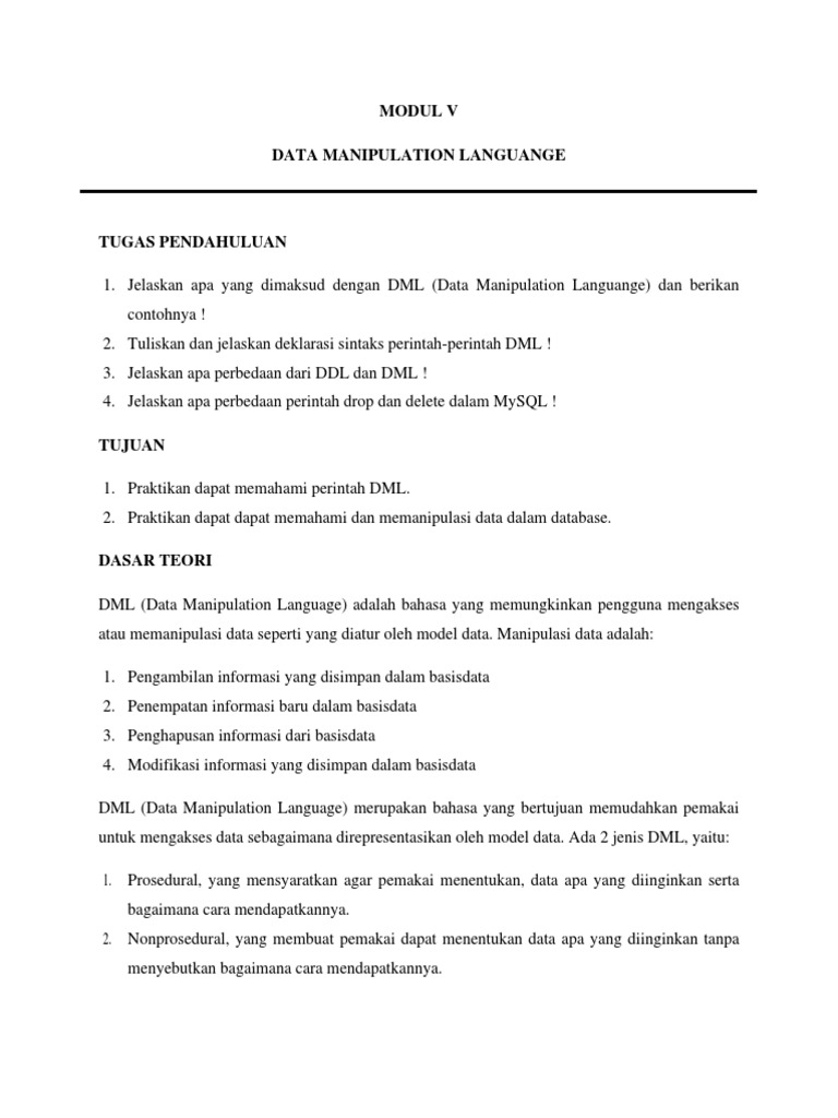 Modul 5 DML | PDF