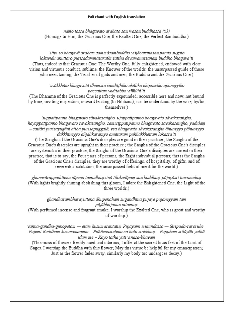 Microsoft Word - Full Moon Chant | PDF | Gautama Buddha | Worship