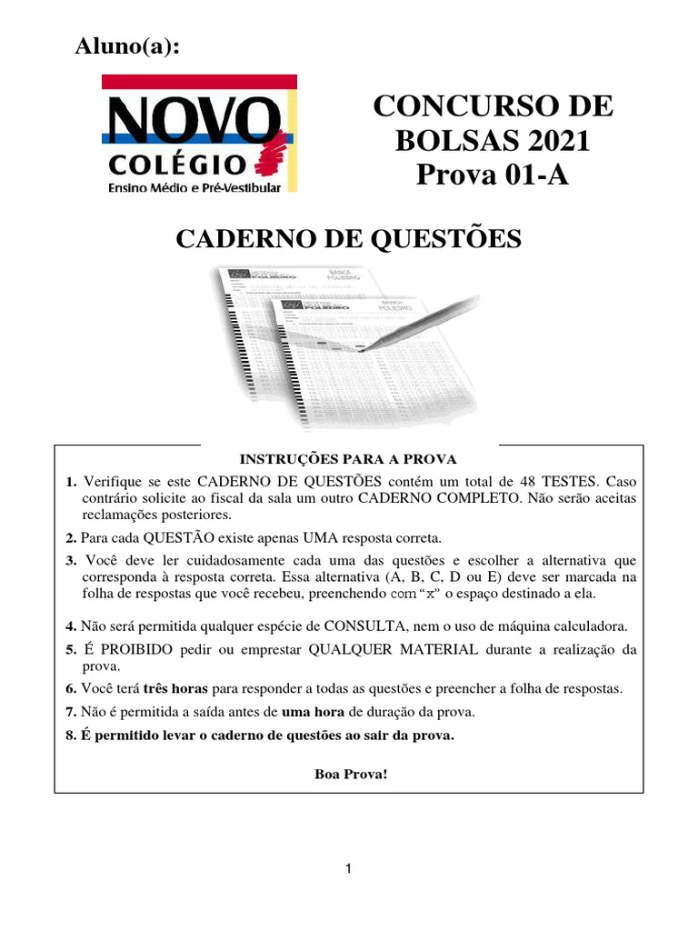 Prova Concurso de Bolsas 2021 | PDF | Geografia | Estado