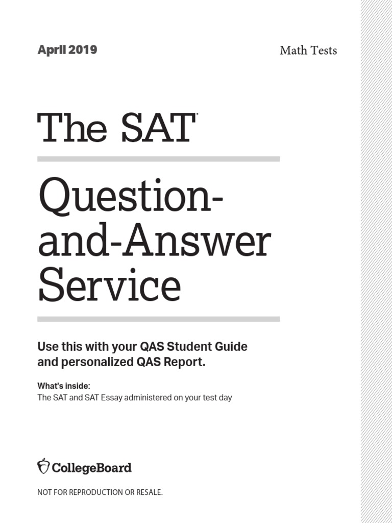 Question-and-Answer Service: April 2019 | PDF | Sat | Mathematical Objects