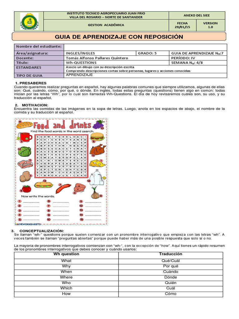 Actividades de Wh-Questions para Niños | PDF | Cognición