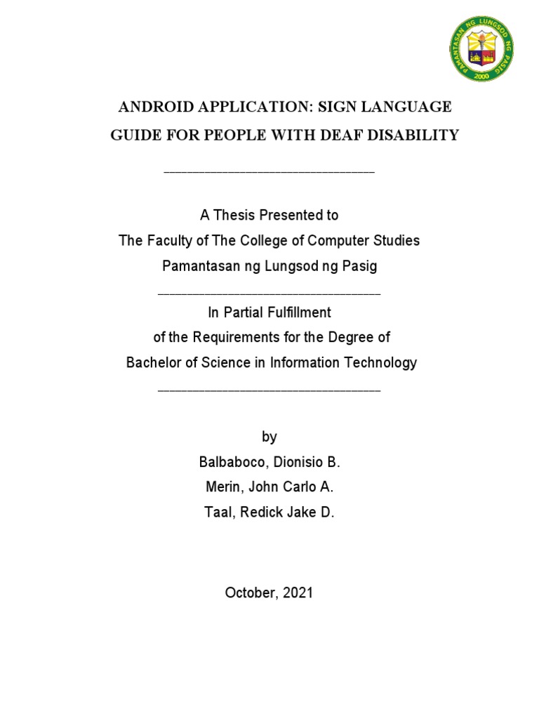 Android Application: Sign Language Guide For People With Deaf ...