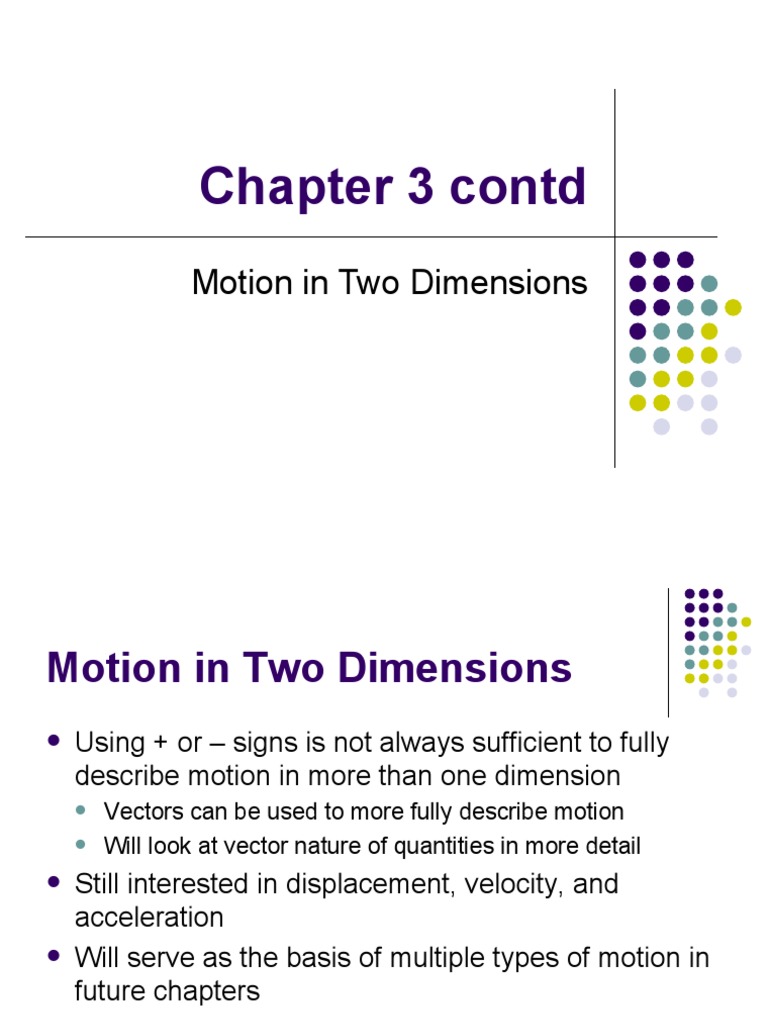 Chapter 3 Contd: Motion in Two Dimensions | Download Free PDF ...