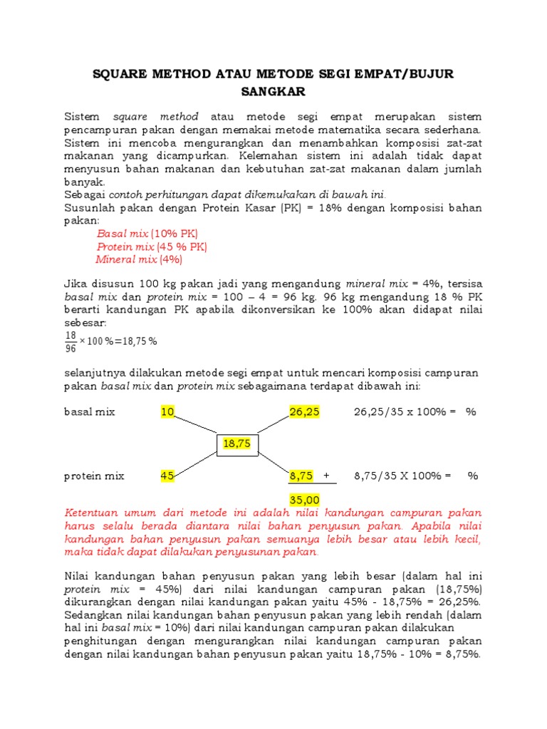 Square Method Atau Metode Segi Empat | PDF