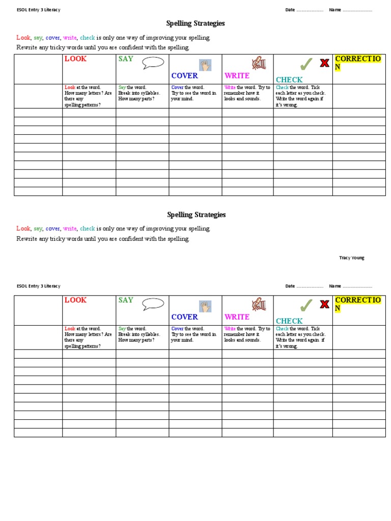 Spelling Grid LSCWC | PDF | Linguistics | Human Communication