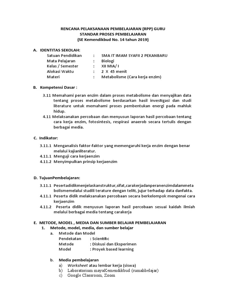 RPP Disain Pembelajaran PJBL (Labor Maya) | PDF