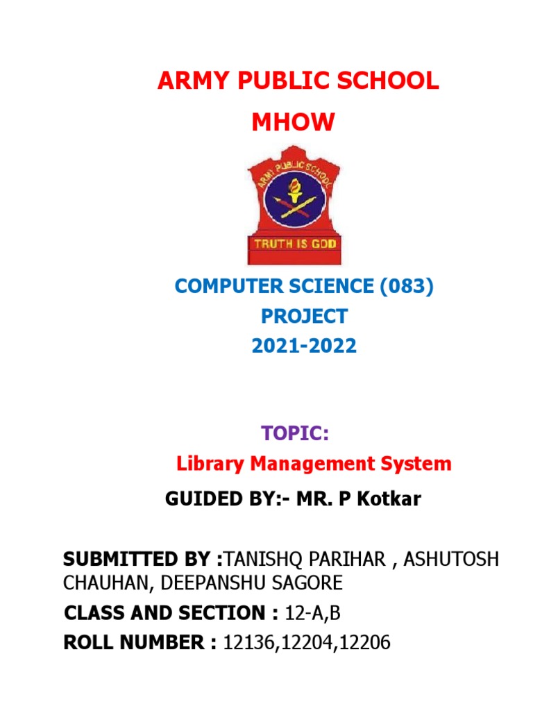 G8 Synopsis (Tanishq, Ashutosh, Deepanshu) | PDF | Databases | Libraries