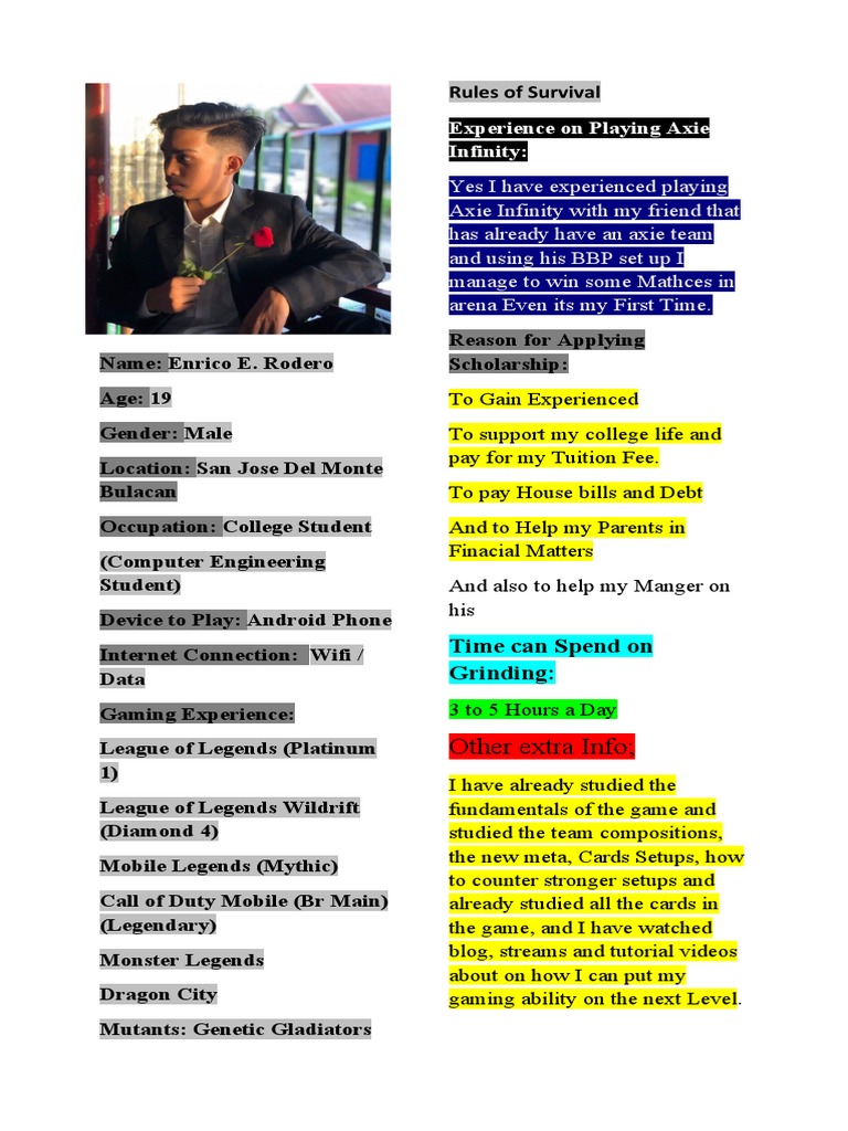 Axie Infinity Resume | PDF