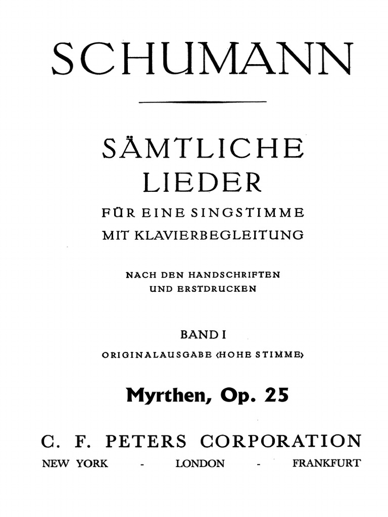 Schumann Sämtliche Lieder | PDF