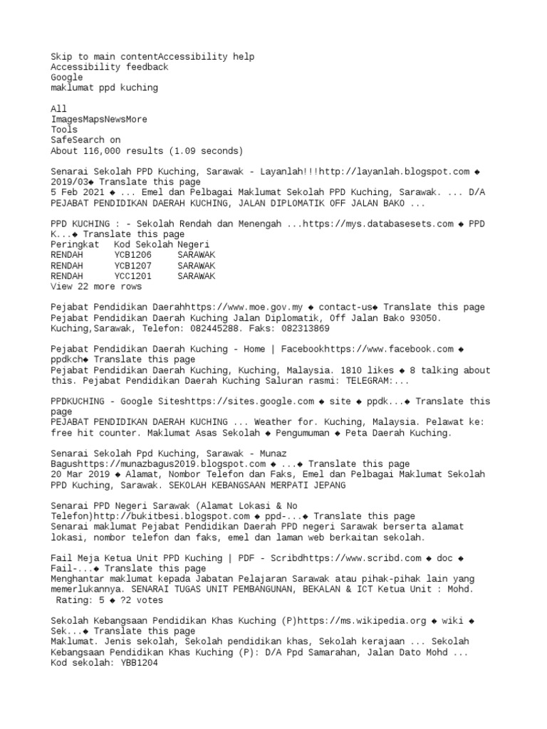 Maklumat PPD Kuching | PDF