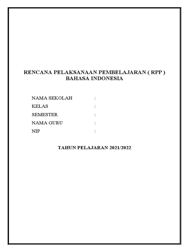 Cover RPP Baru | PDF