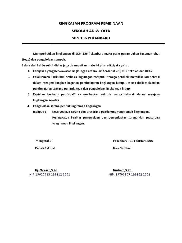 Ringkasan Program Pembinaan | PDF