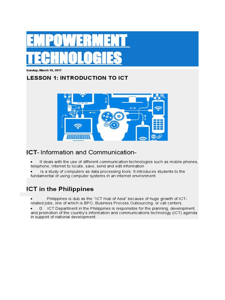 Introduction to ICT and Its Trends | PDF | World Wide Web | Internet & Web