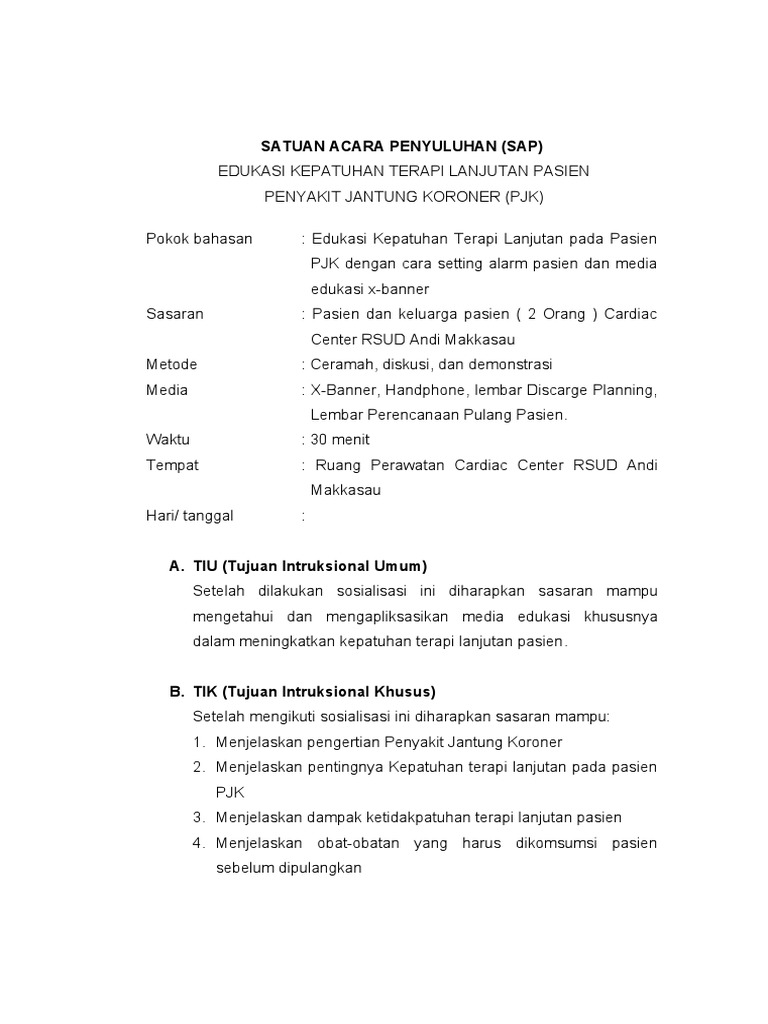 SATUAN ACARA PENYULUHAN Endi | PDF