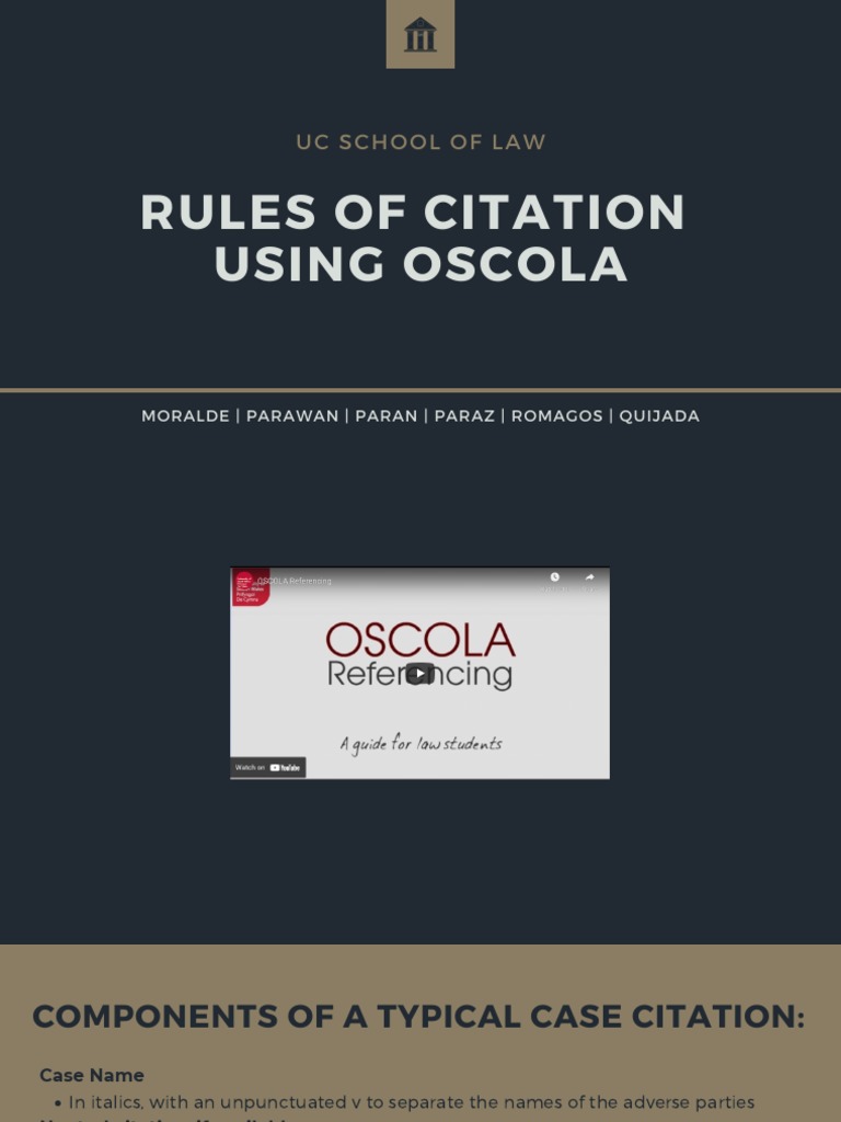 Rules of Citation Using OSCOLA | PDF | Case Citation | Judge