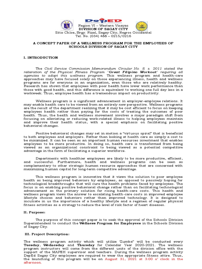 Wellness Program Proposal for Employees | PDF | Employment | Physical ...