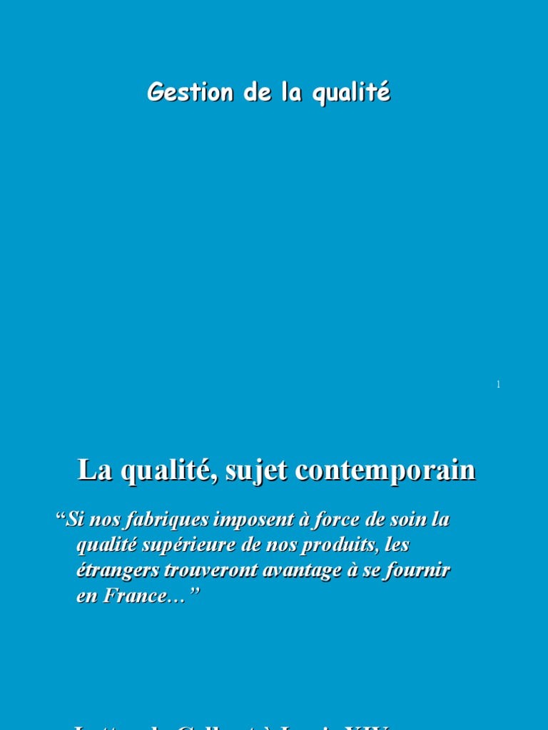 Gestion de La Qualite | PDF | Management de la qualité | Organisation internationale de ...