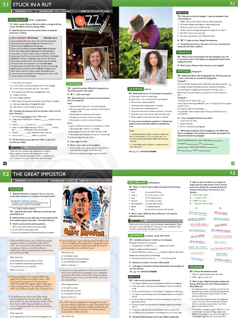 SpeakOut - Pre - Intermediate - Student - S - Book U7 | PDF