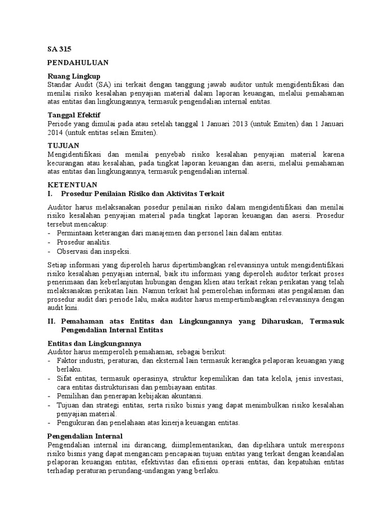 Panduan Audit Risiko Kesalahan | PDF