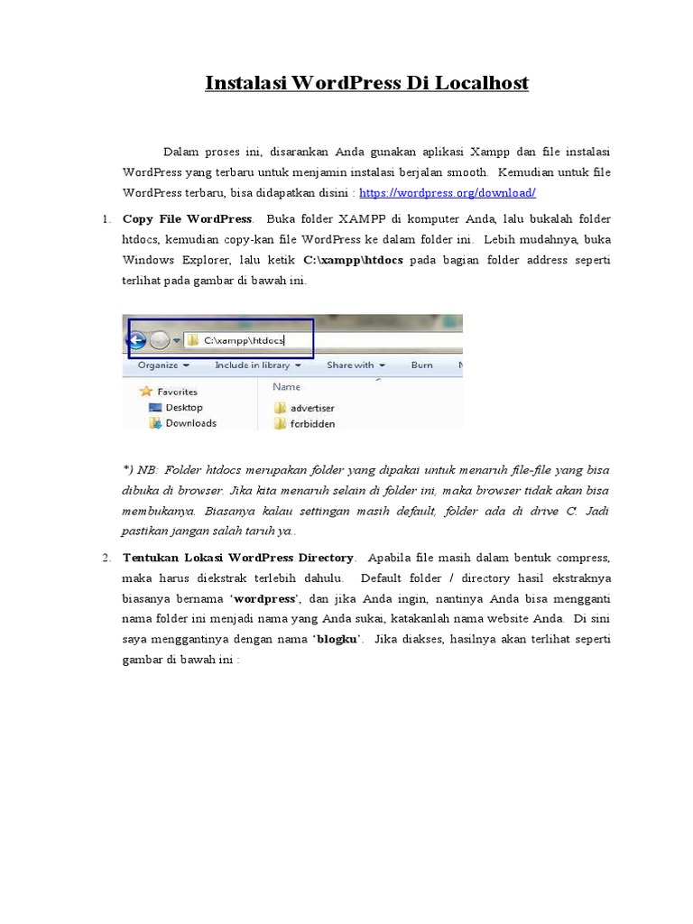 Tutorial Instalasi Wordpress | PDF | Komputer
