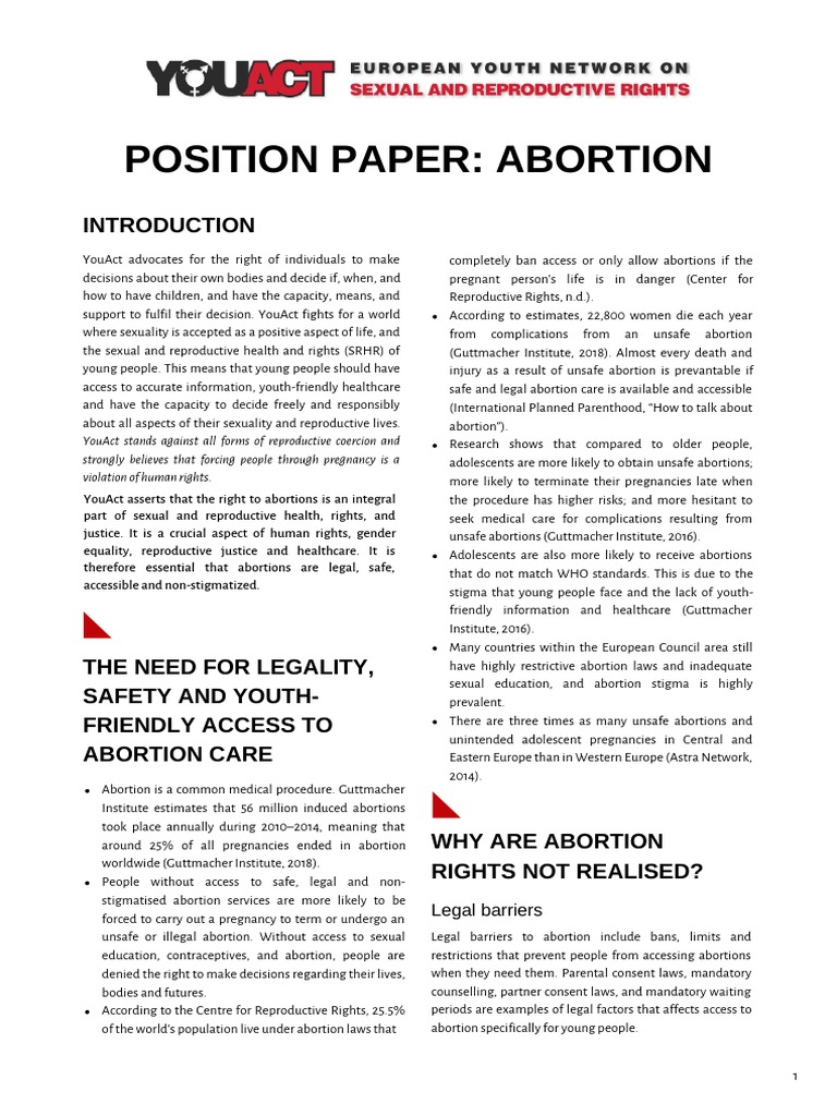 Position Paper Abortion Final Version 26 - 5 20 | PDF | Abortion ...