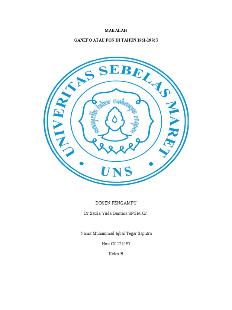 GANEFO dan Sejarah Olahraga Indonesia pada Tahun 1961-1976 | PDF