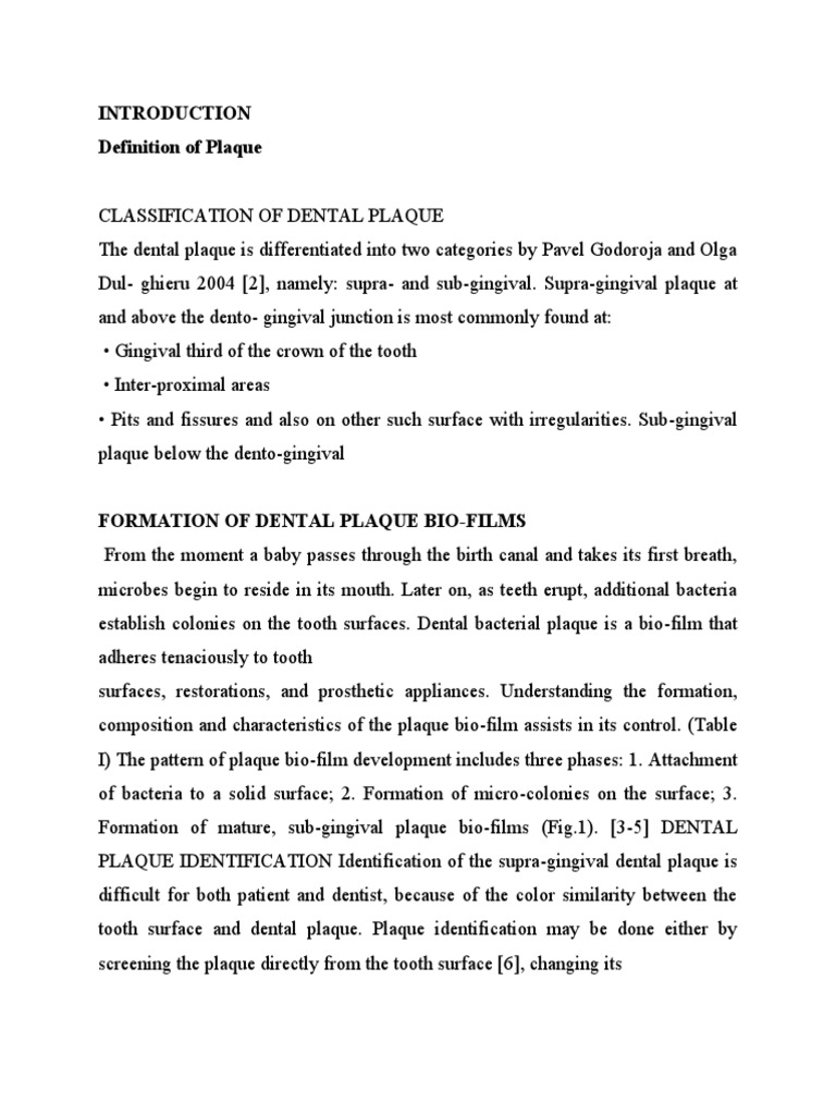 Introduction To Plaque | PDF | Medical Specialties | Microbiology