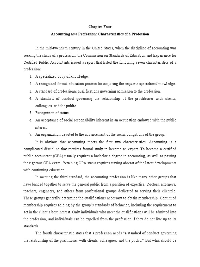 Chapter Four | PDF | Certified Public Accountant | Profession