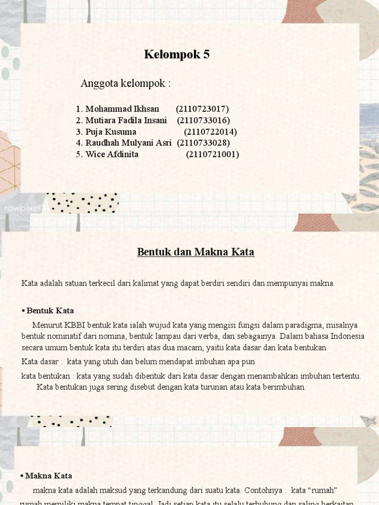 Bentuk Dan Makna Kata | PDF