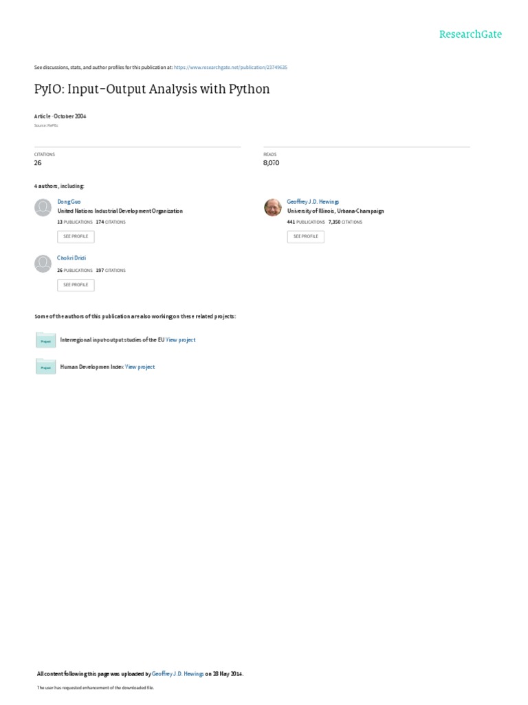 PyIO Input-Output Analysis With Python | PDF | Input–Output Model | Microsoft Excel