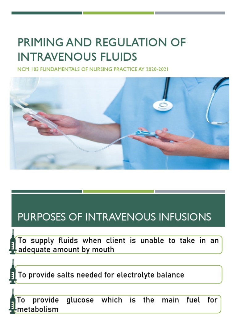 Priming and Regulation of Intravenous Device | PDF | Intravenous ...