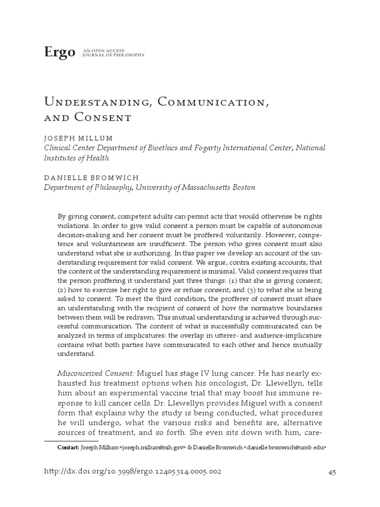 Understanding Communication and Consent | Download Free PDF | Consent ...