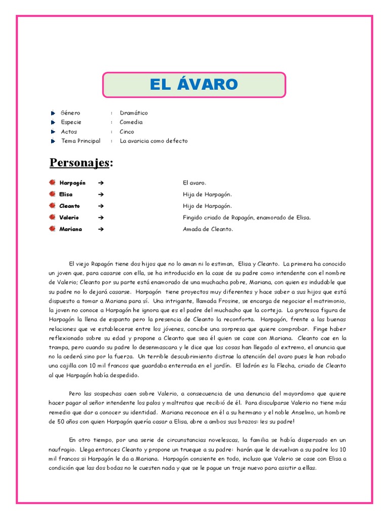 El Avaro | PDF | Amor