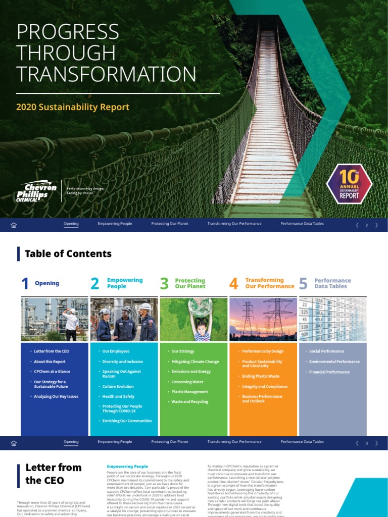 Progress Through Transformation: 2020 Sustainability Report | PDF ...