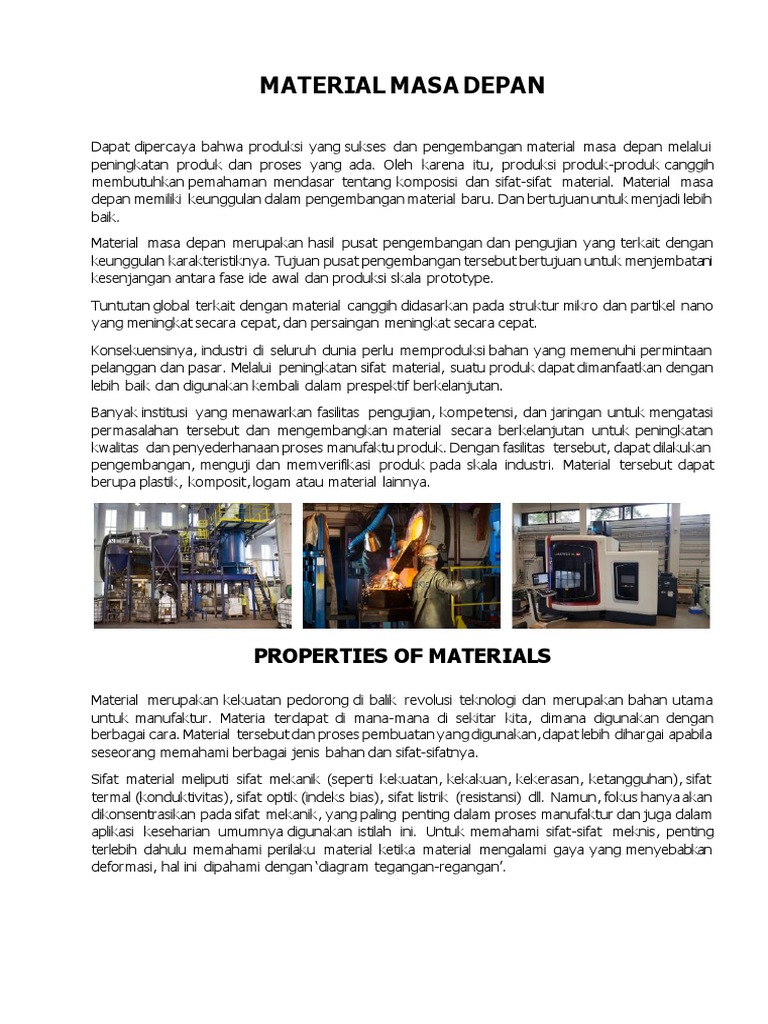Material Masa Depan dan Sifatnya | PDF