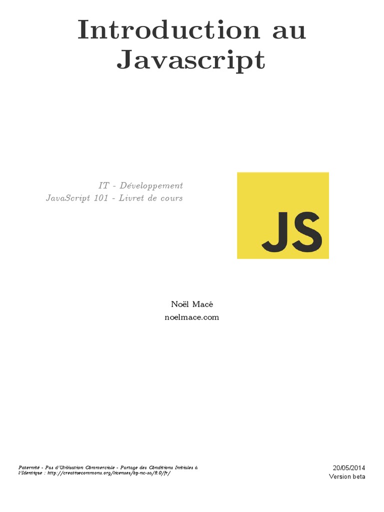 0481 PDF Introduction Au Javascript | PDF | Programmation informatique | JavaScript