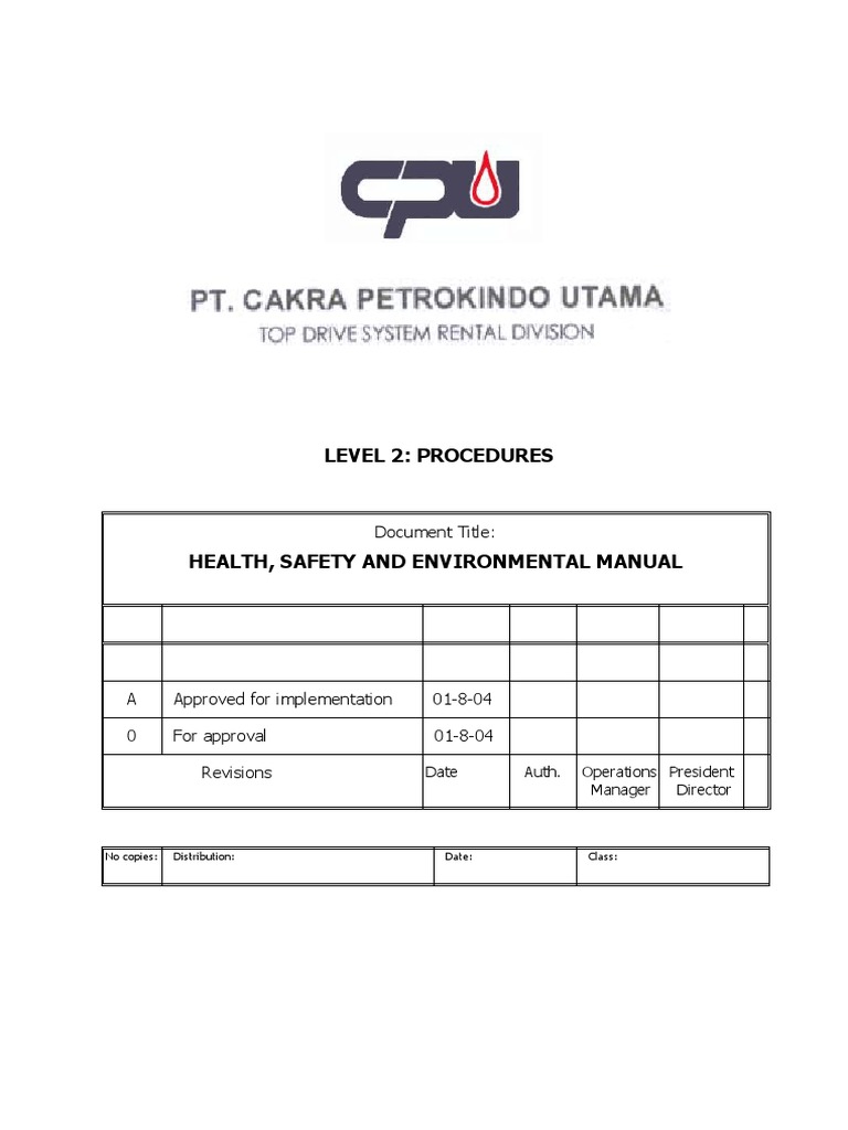 Hse Procedures Rev | PDF | Occupational Safety And Health | Business