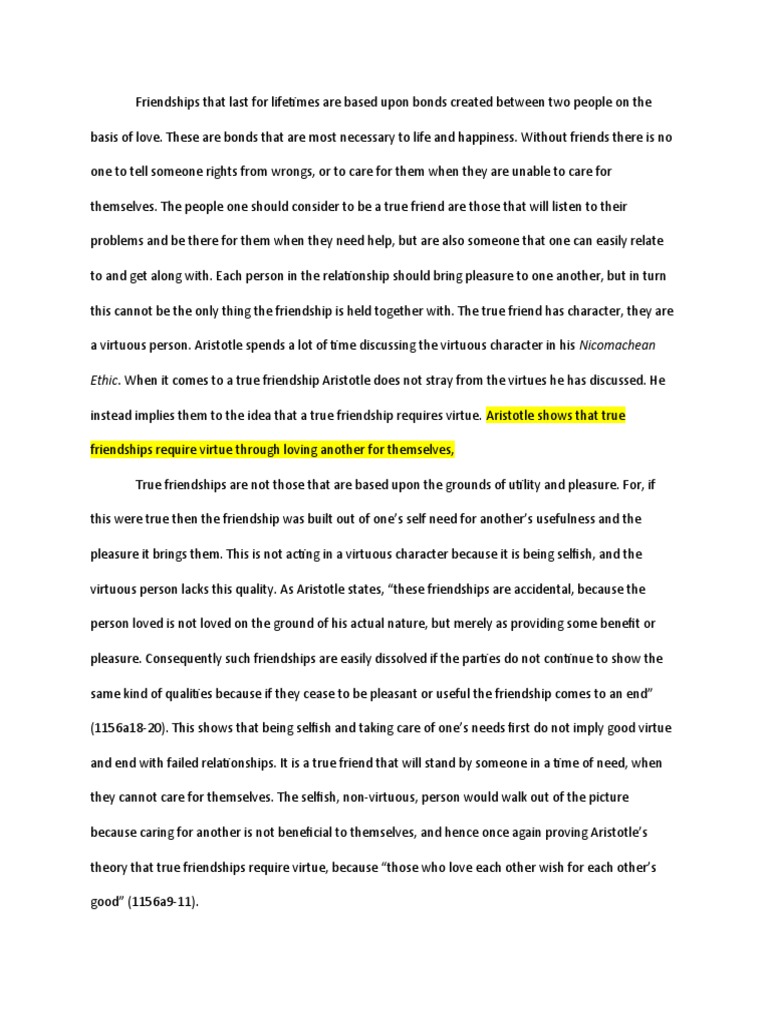 Virtue in Lasting Friendships | PDF | Virtue | Happiness