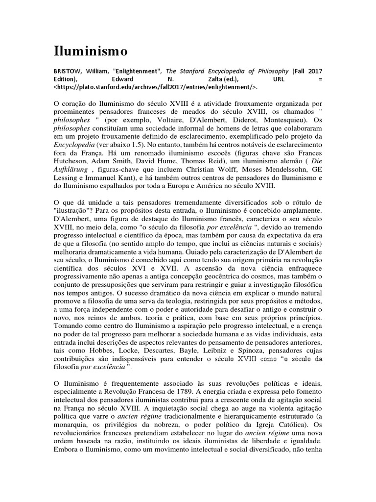 BRISTOW, William - Iluminismo (Stanford Encyclopedia of Philosophy) | PDF | Immanuel Kant | Science
